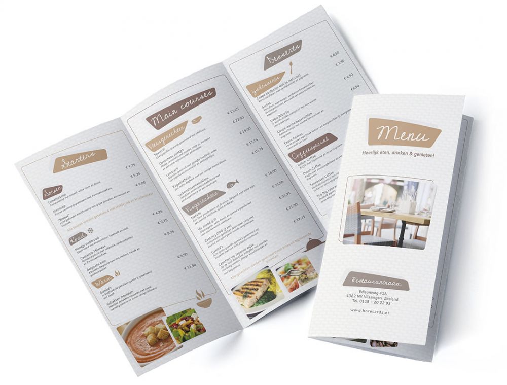 Menukaart Bricks - Horécards - Menukaart, web design | Restaurant & Hotel